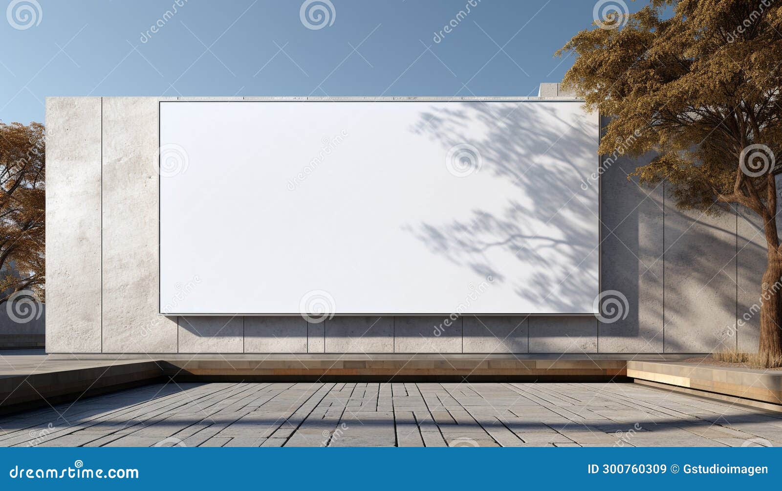 Modern Empty Room with Blue Abstract Poster Backdrop Generated by AI ...