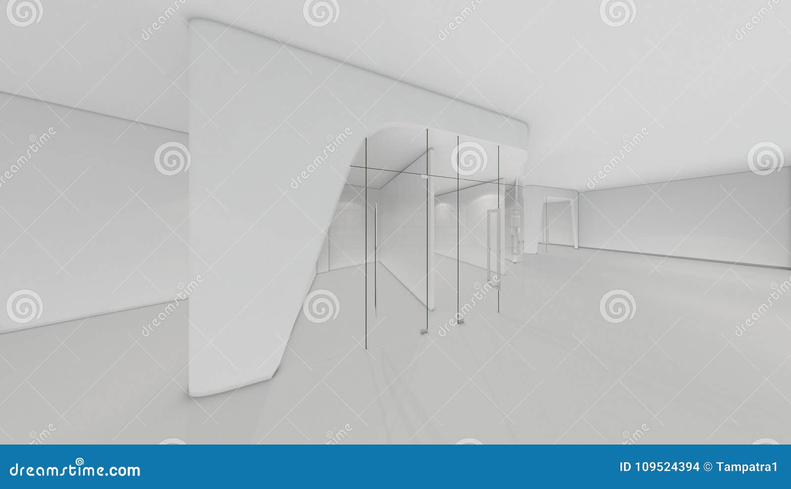 Modern Empty Room, 3d Render Interior Design, Mock Up Illustration ...