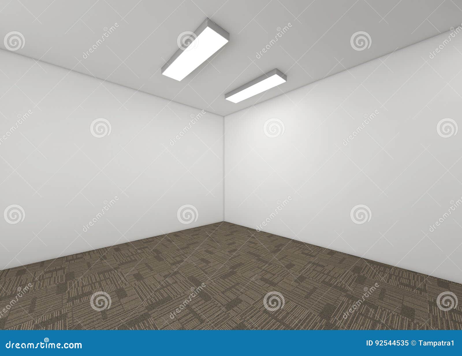 Modern Empty Room, 3d Render Interior Design, Mock Up Illustration ...