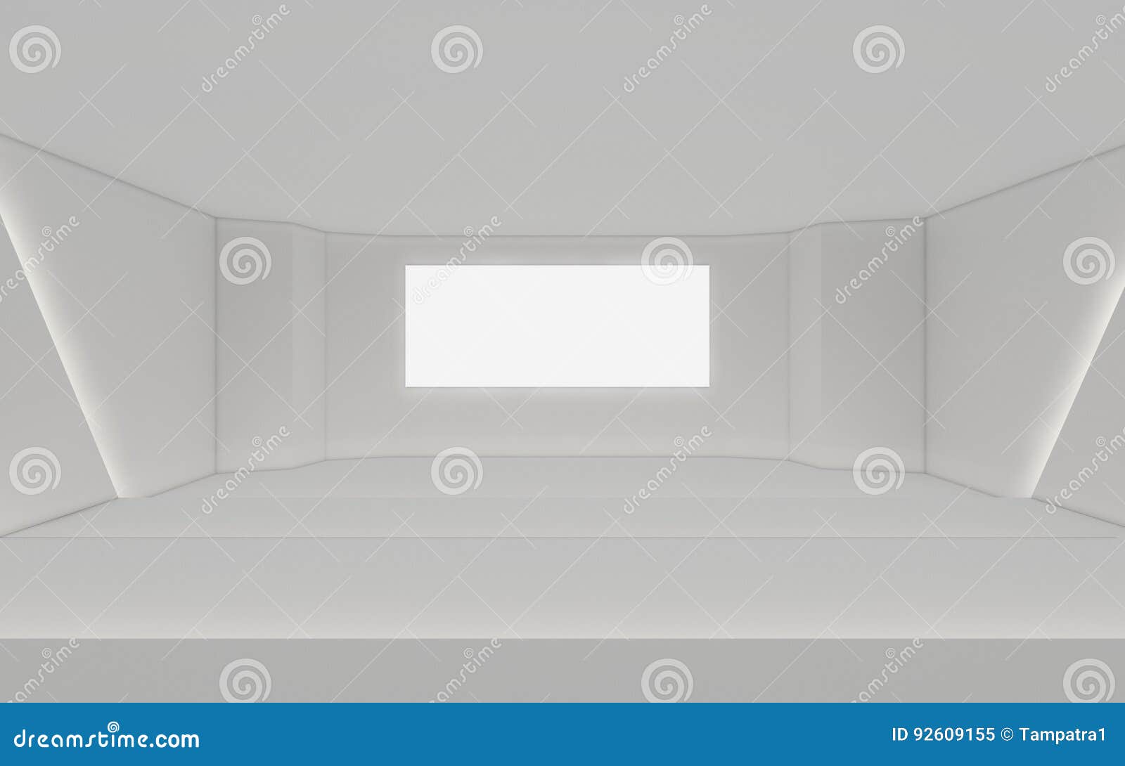 Modern Empty Room, 3d Render Interior Design, Mock Up Illustration ...