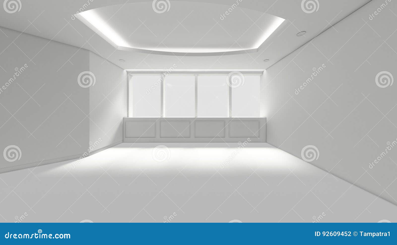 Modern Empty Room, 3d Render Interior Design, Mock Up Illustration ...