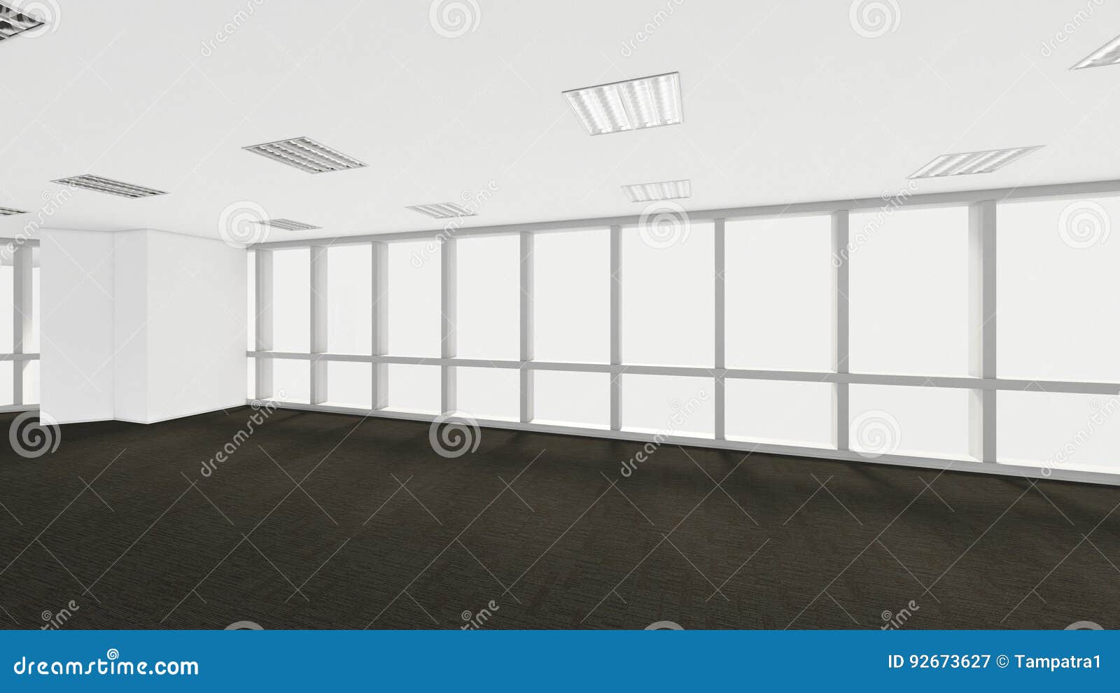 Modern Empty Room, 3d Render Interior Design, Mock Up Illustration ...