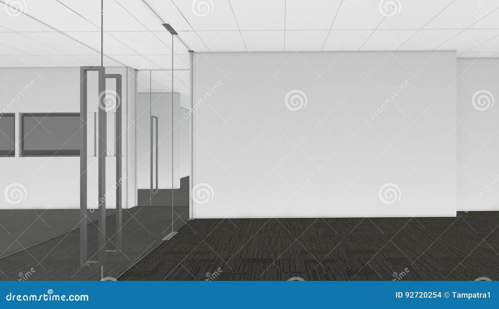 Modern Empty Room, 3d Render Interior Design, Mock Up Illustration ...