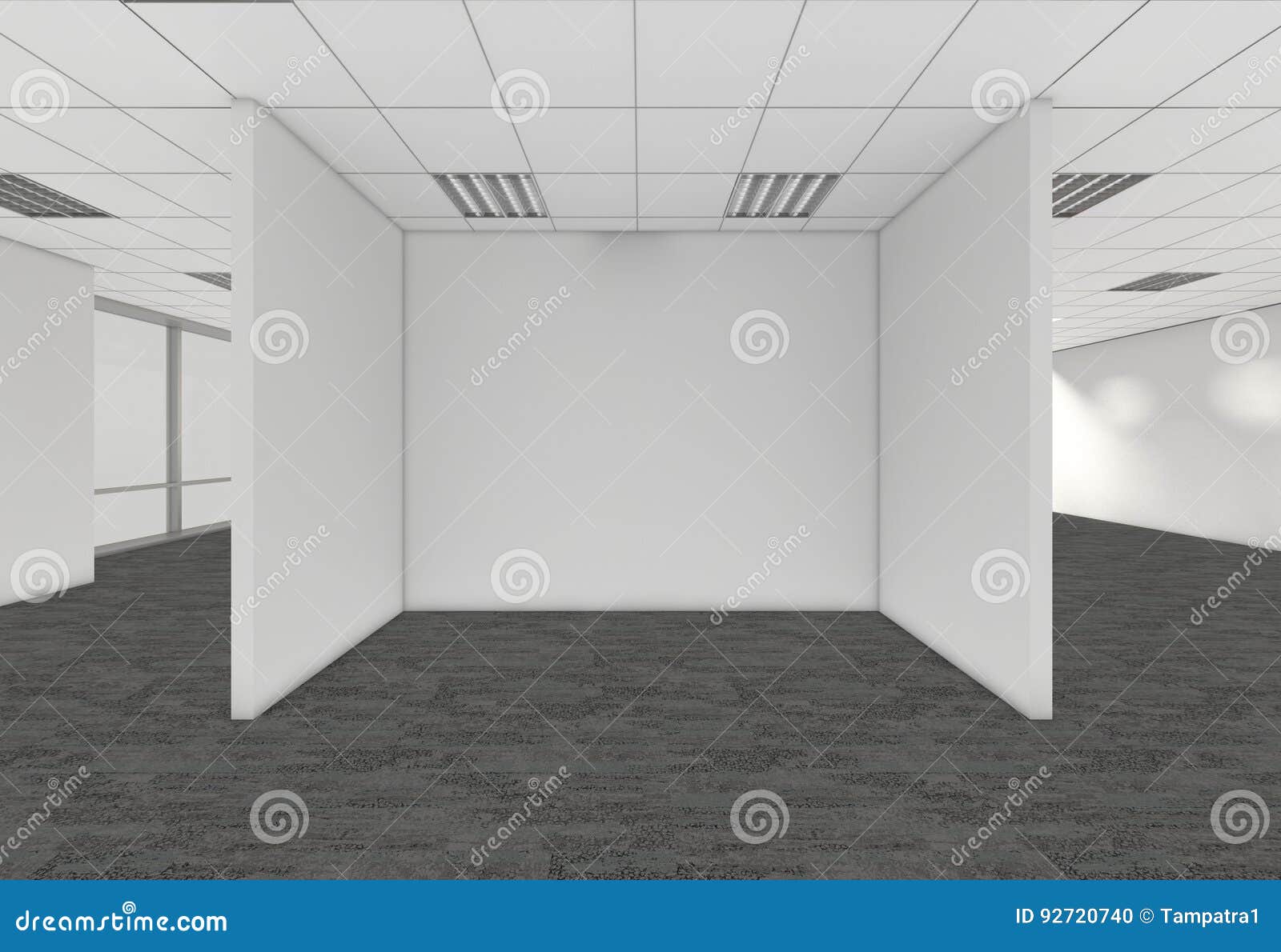 Modern Empty Room, 3d Render Interior Design, Mock Up Illustration ...