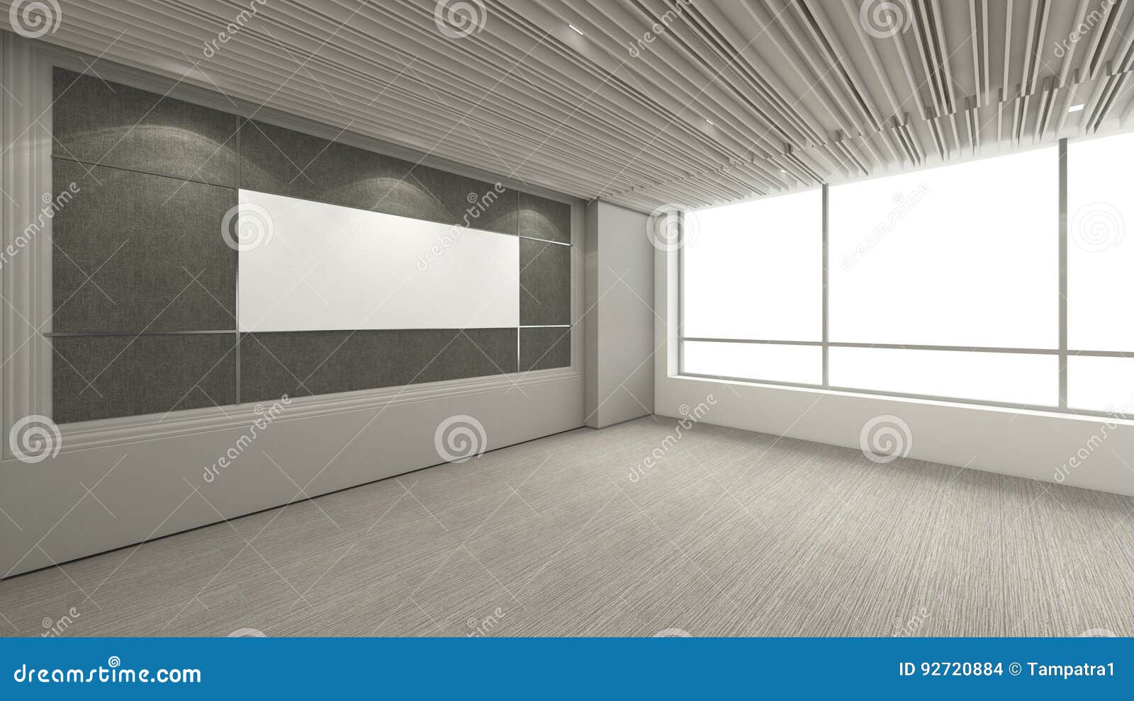 Modern Empty Room, 3d Render Interior Design, Mock Up Illustration ...