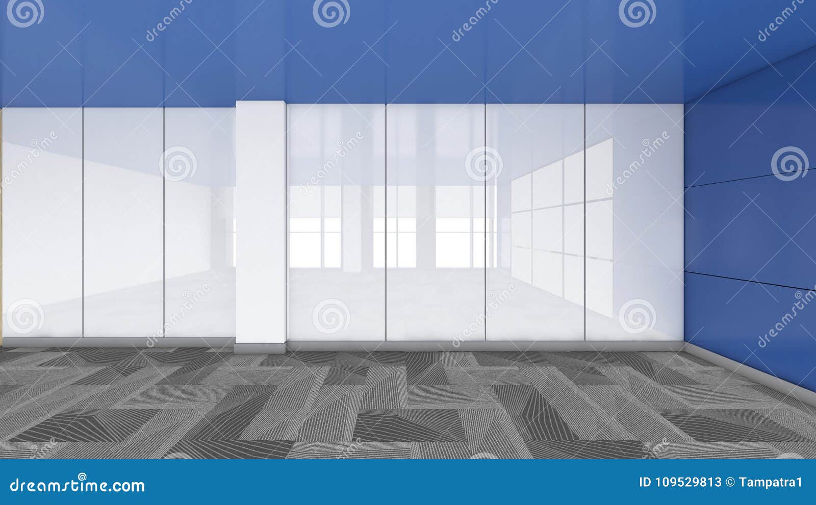 Modern Empty Room, 3d Render Interior Design, Mock Up Illustration ...