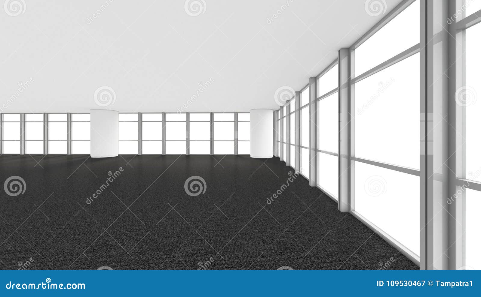 Modern Empty Room, 3d Render Interior Design, Mock Up Illustration ...
