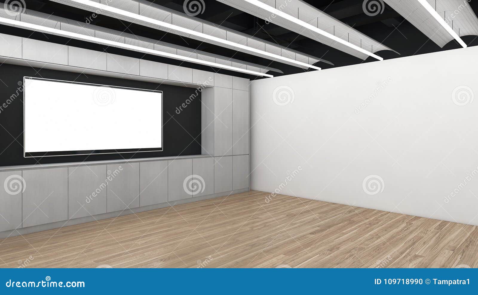 Modern Empty Room, 3D Render Interior Design, Mock Up Illustration ...