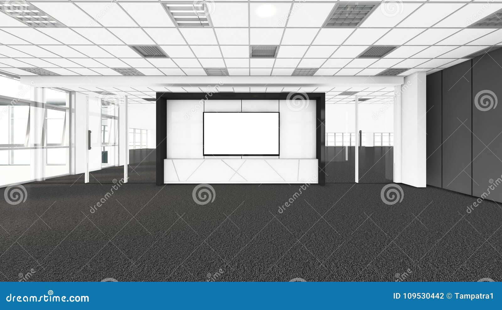 Modern Empty Room, 3d Render Interior Design, Mock Up Illustration ...