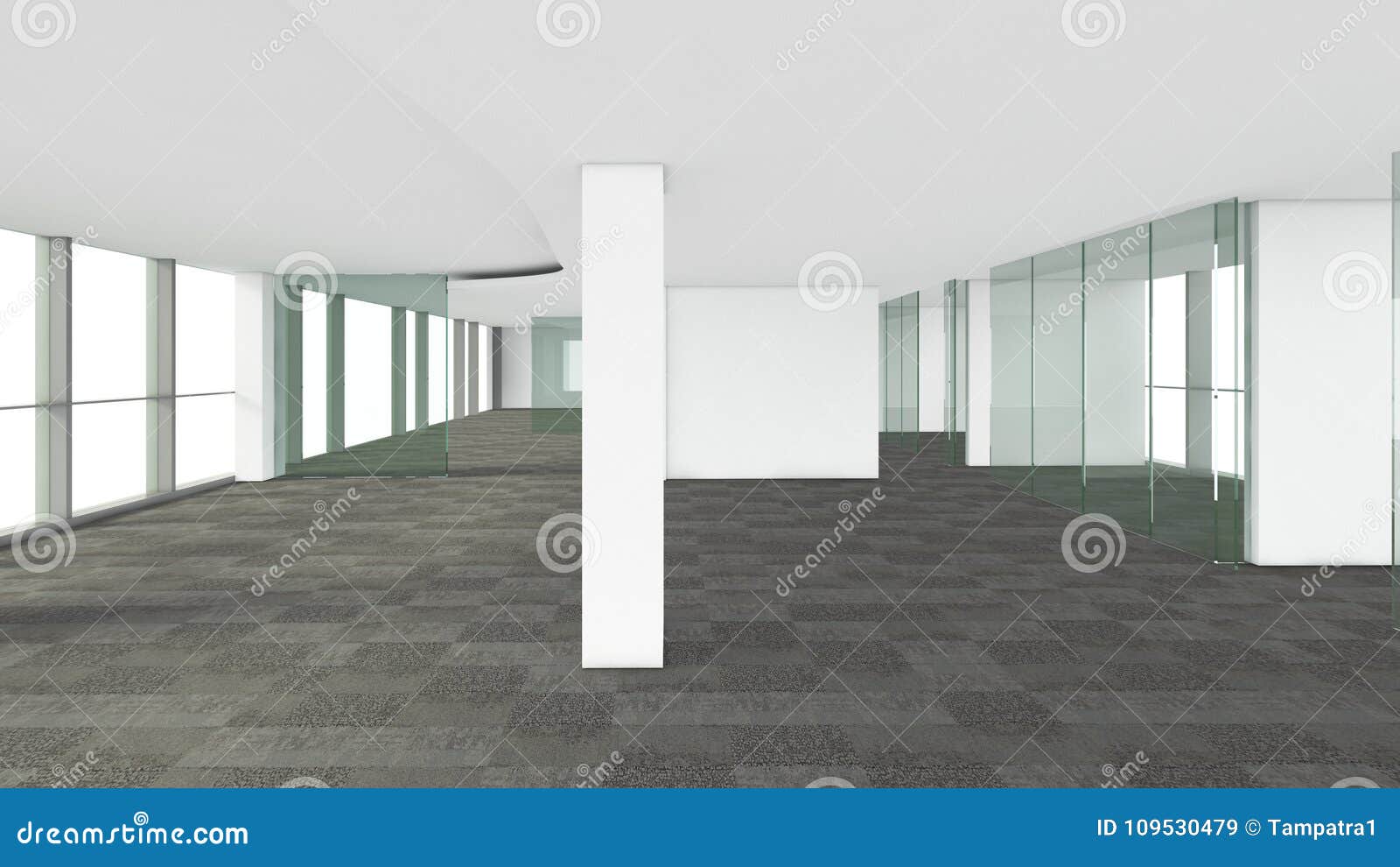 Modern Empty Room, 3d Render Interior Design, Mock Up Illustration ...