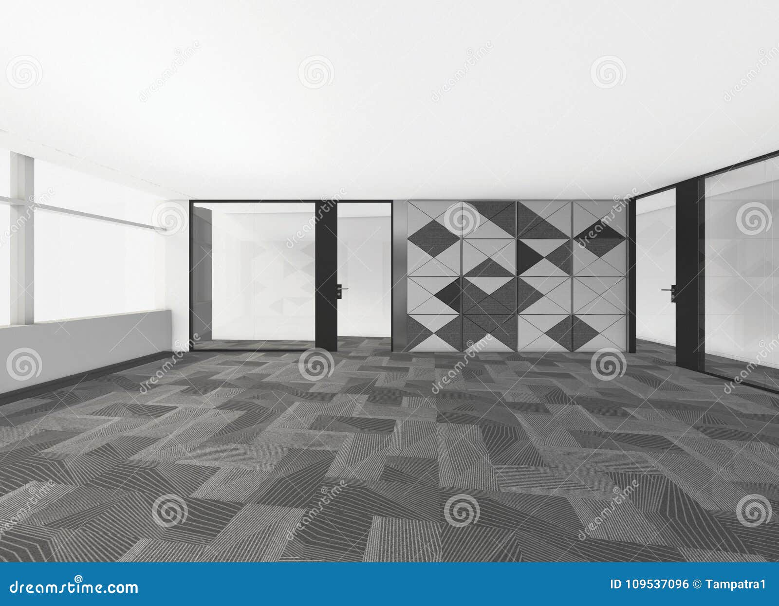 Modern Empty Room, 3d Render Interior Design, Mock Up Illustration ...
