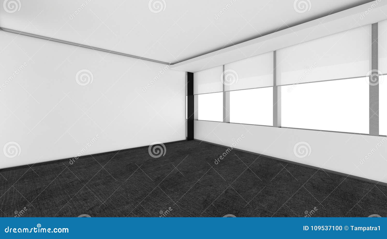 Modern Empty Room, 3d Render Interior Design, Mock Up Illustration ...