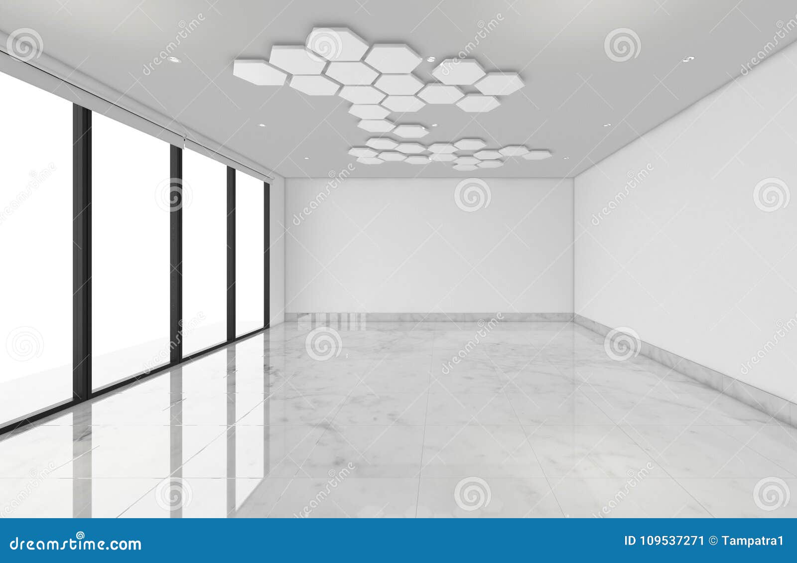 Modern Empty Room, 3d Render Interior Design, Mock Up Illustration ...