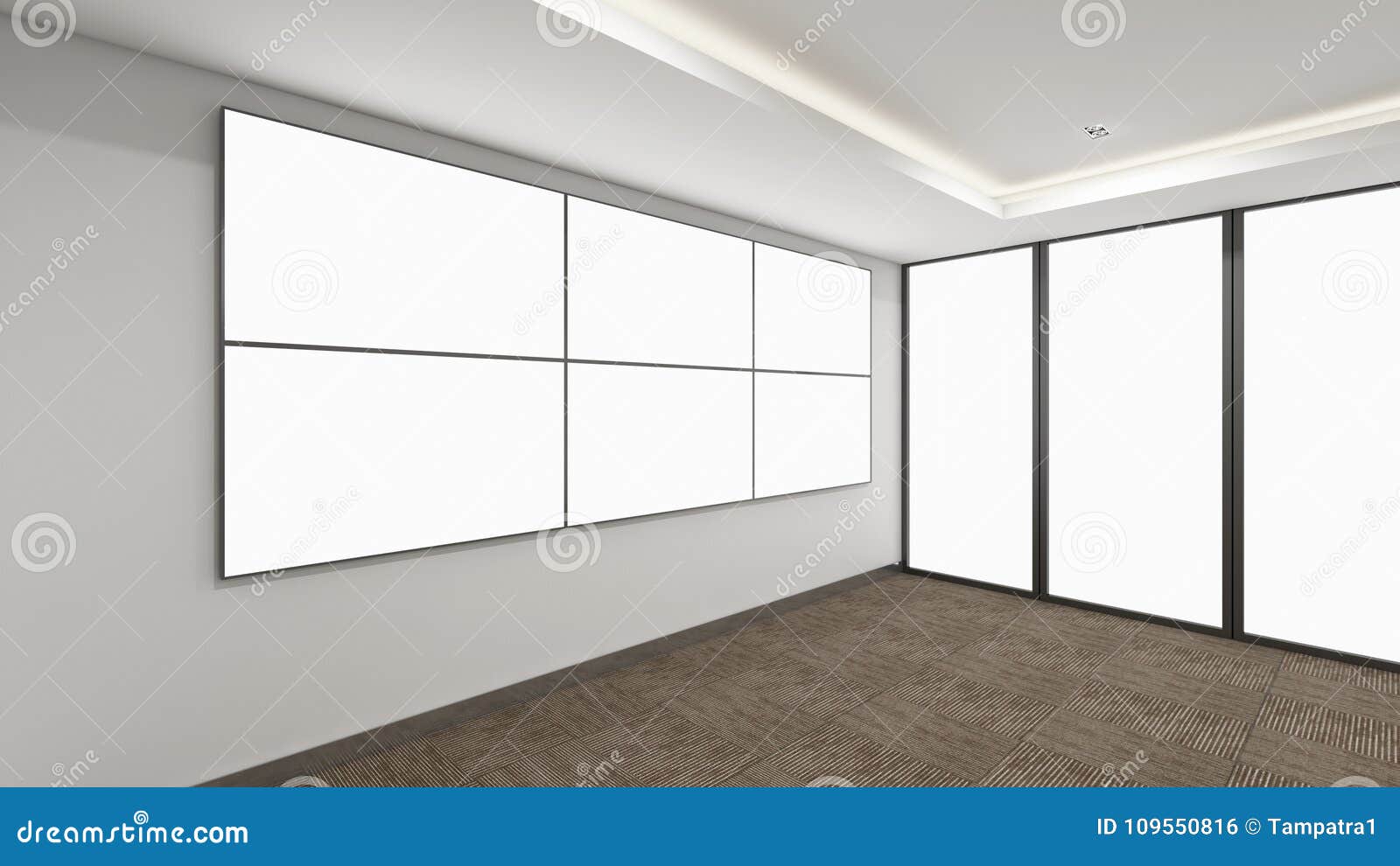 Modern Empty Room, 3d Render Interior Design, Mock Up Illustration ...