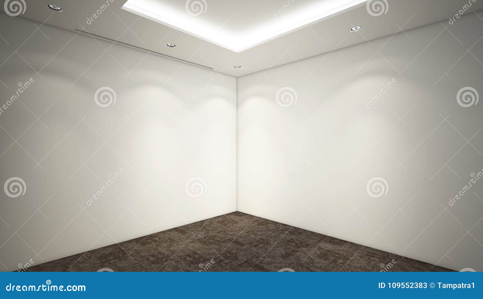 Modern Empty Room, 3d Render Interior Design, Mock Up Illustration ...