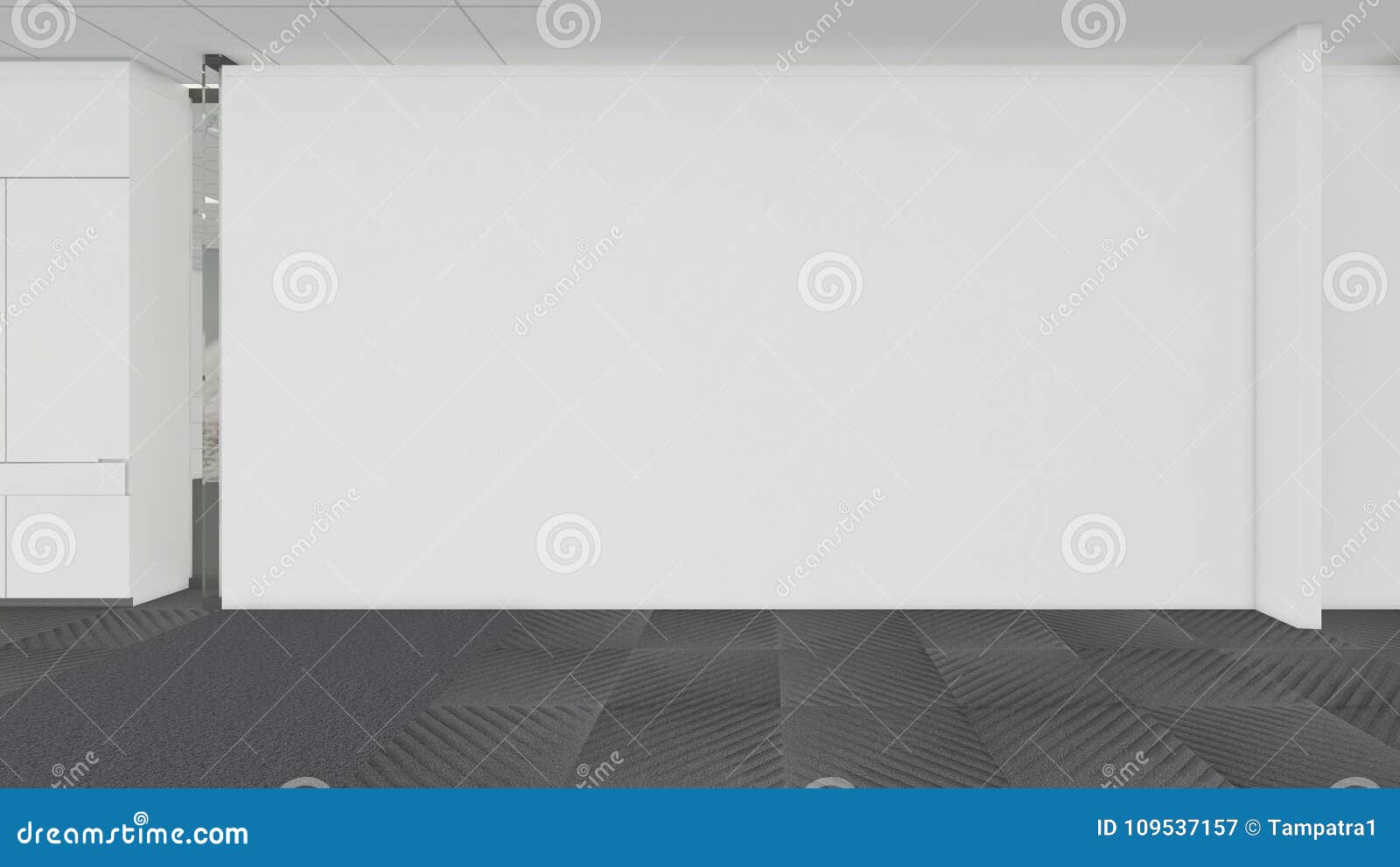 Modern Empty Room, 3d Render Interior Design, Mock Up Illustration ...