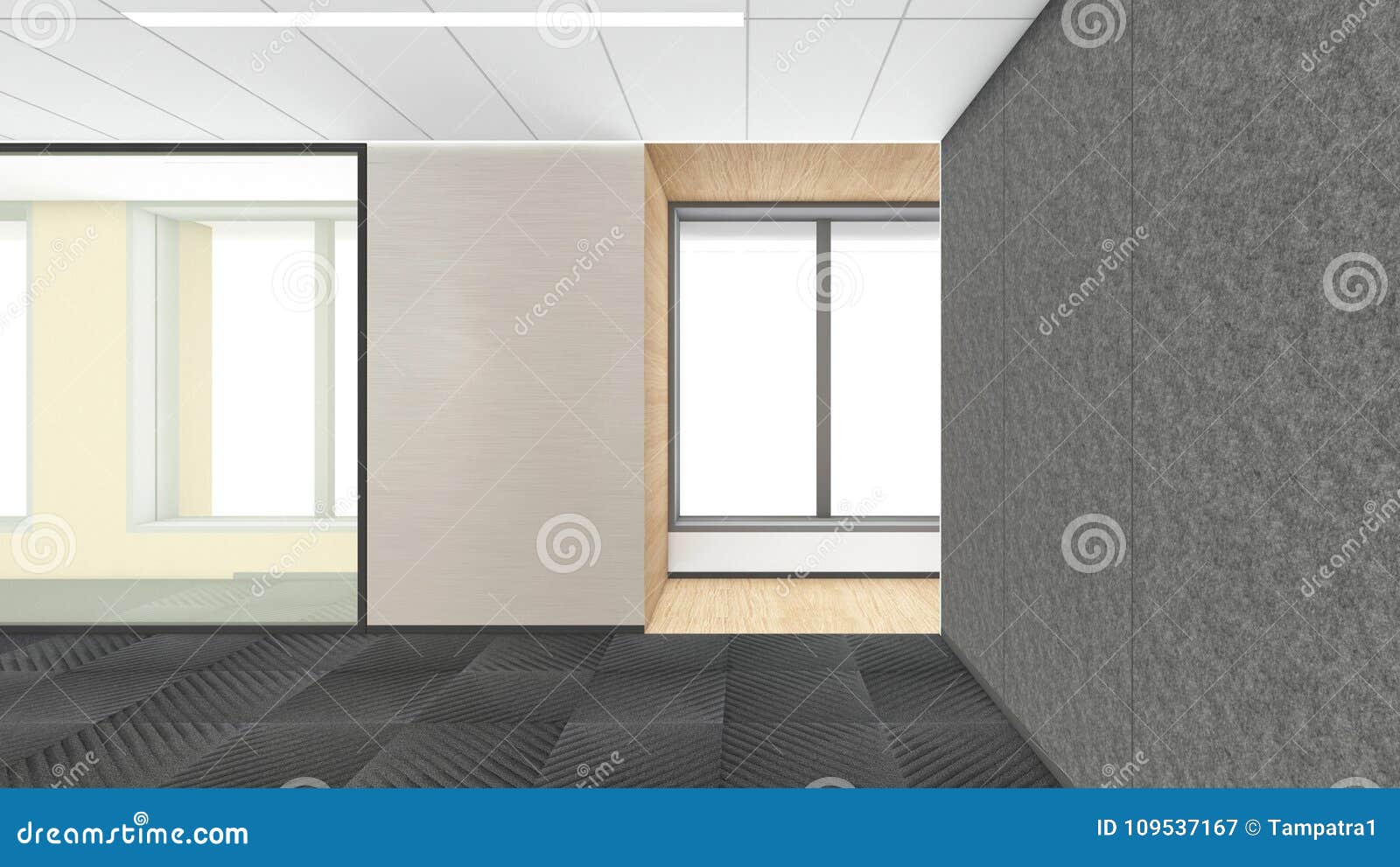 Modern Empty Room, 3d Render Interior Design, Mock Up Illustration ...