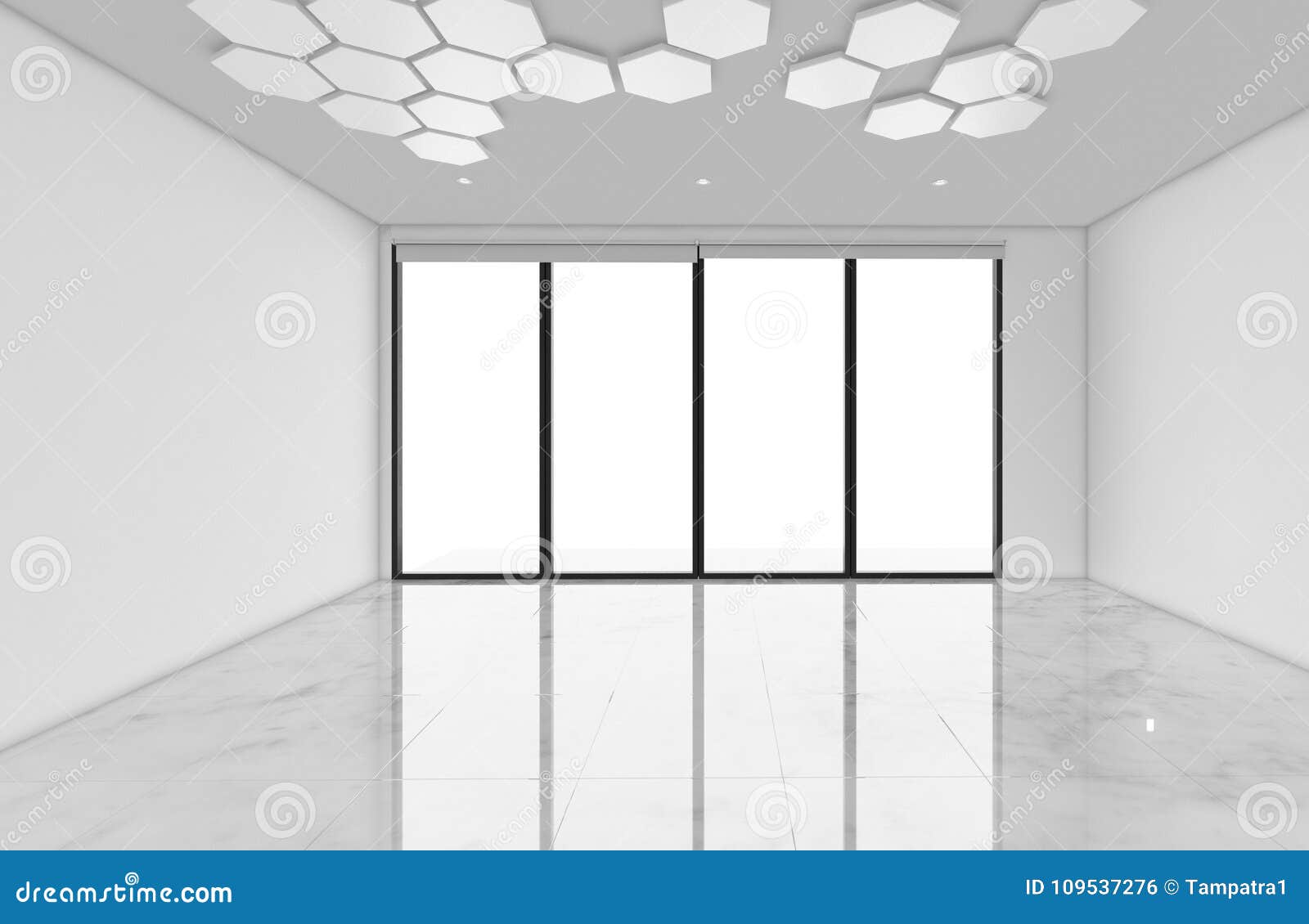 Modern Empty Room, 3d Render Interior Design, Mock Up Illustration ...