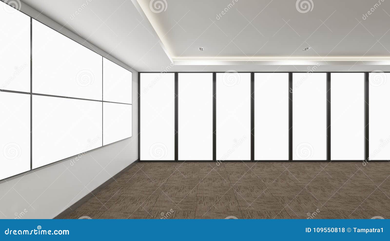 Modern Empty Room, 3d Render Interior Design, Mock Up Illustration ...