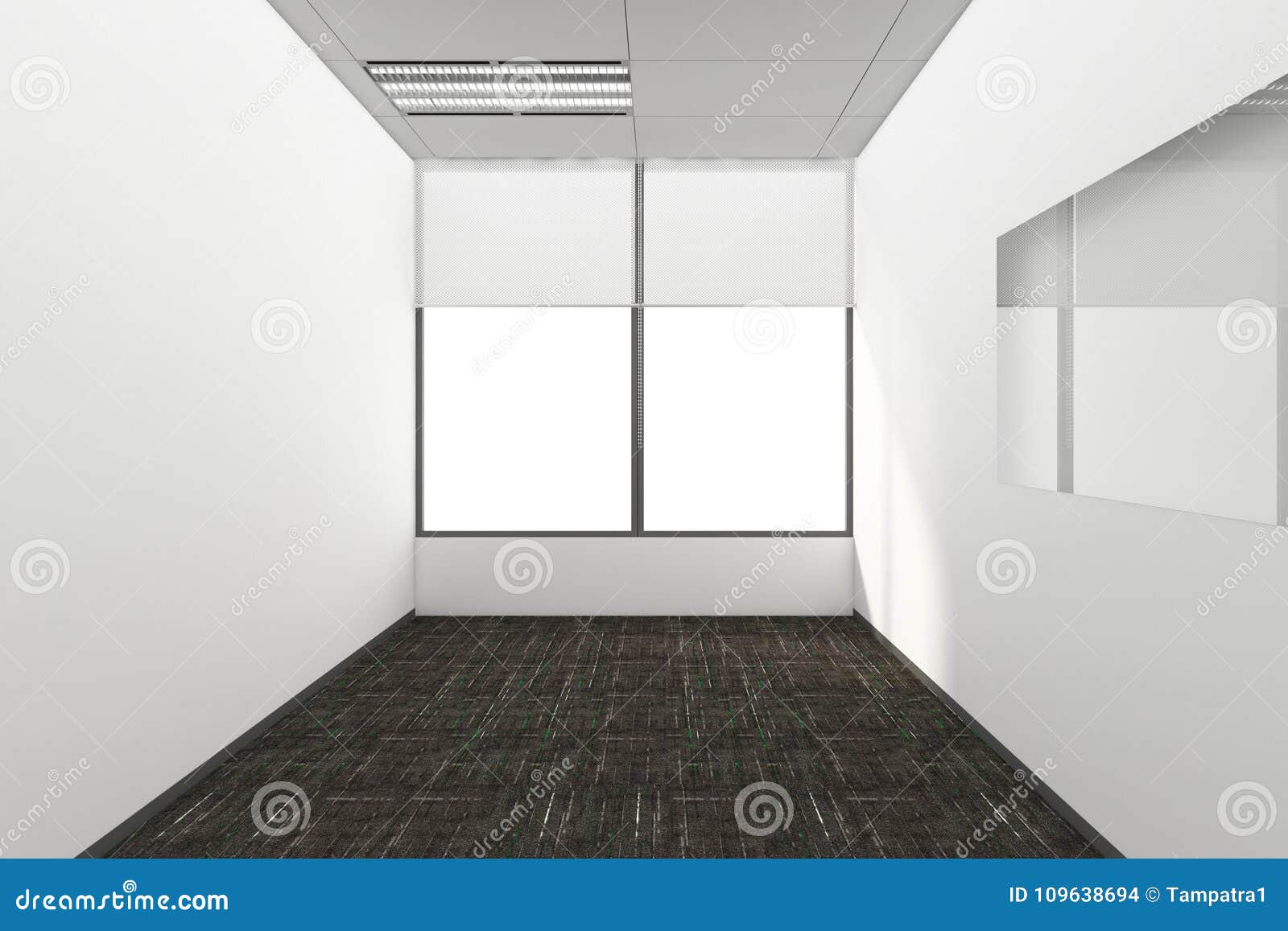 Modern Empty Room, 3D Render Interior Design, Mock Up Illustration ...