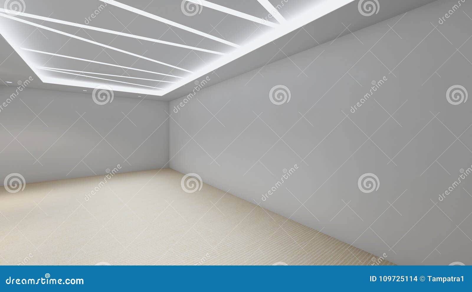 Modern Empty Room, 3D Render Interior Design, Mock Up Illustration ...