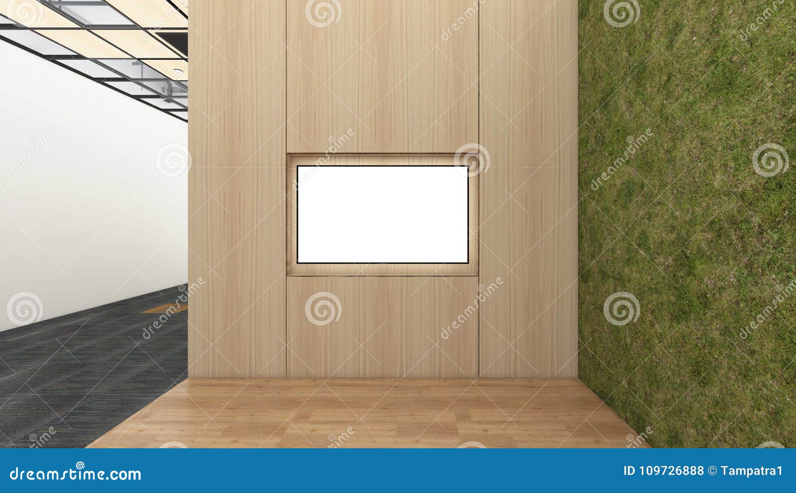 Modern Empty Room, 3D Render Interior Design, Mock Up Illustration ...