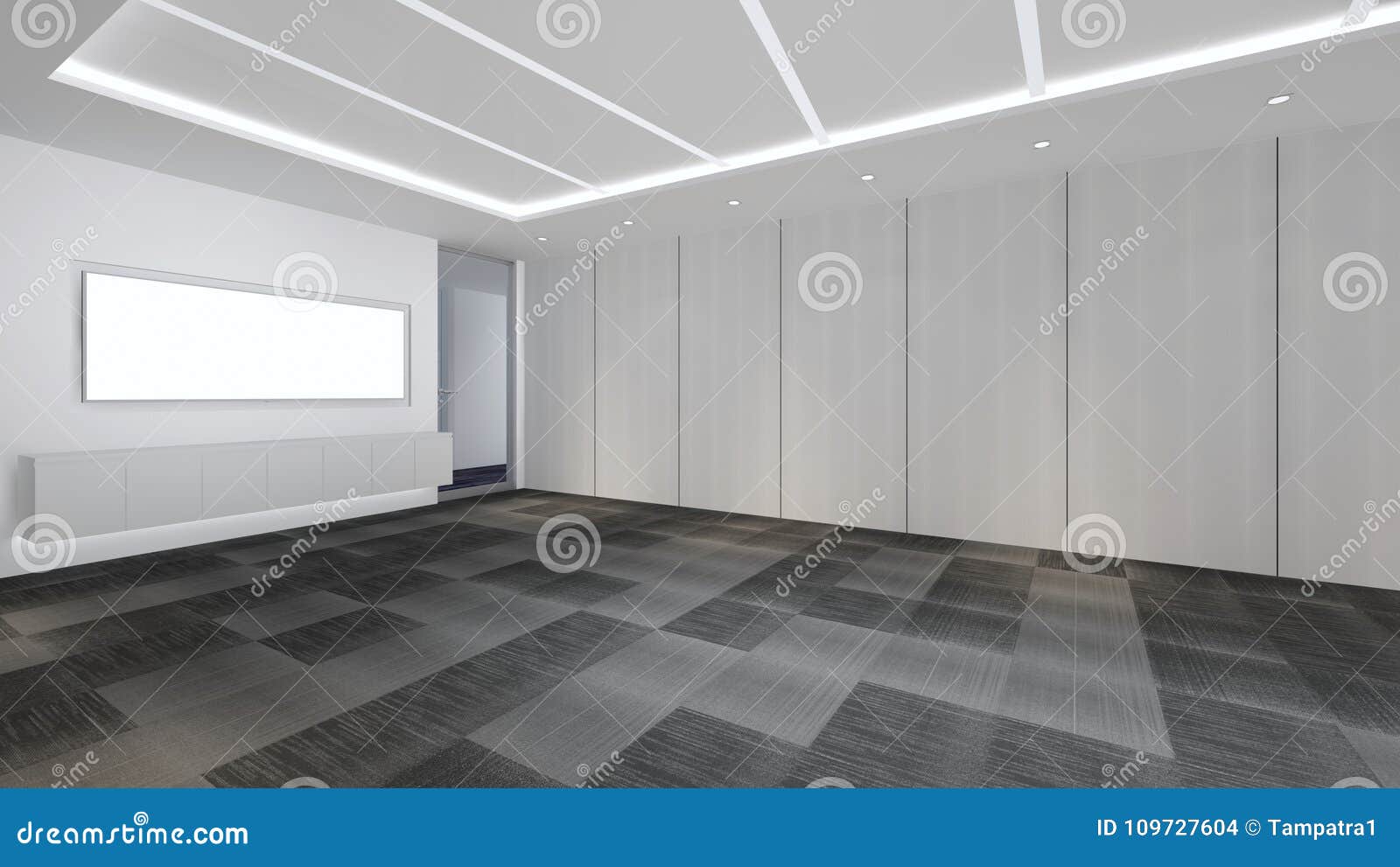 Modern Empty Room, 3D Render Interior Design, Mock Up Illustration ...