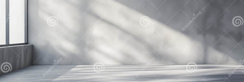 Modern Empty Room with Shadow Patterns on Wall Stock Photo - Image of ...