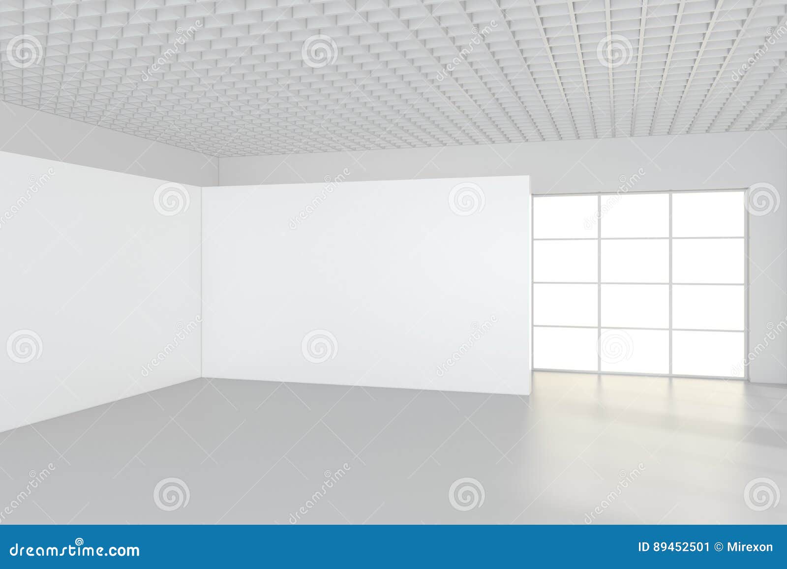 Modern Empty Room with White Billboard. 3D Render Stock Image - Image ...