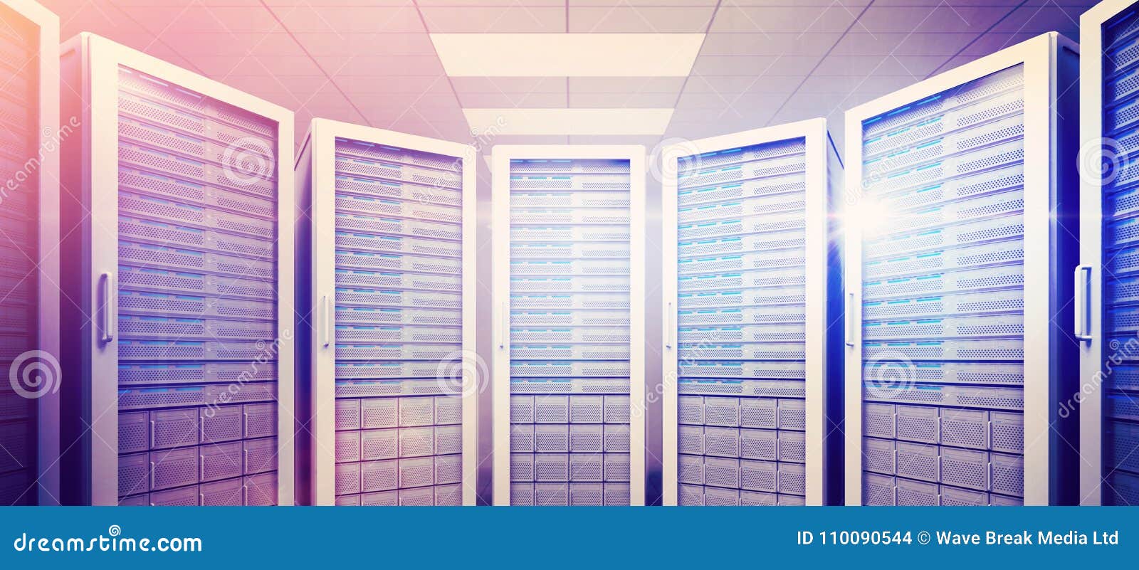 Empty server room stock illustration. Illustration of electronic ...
