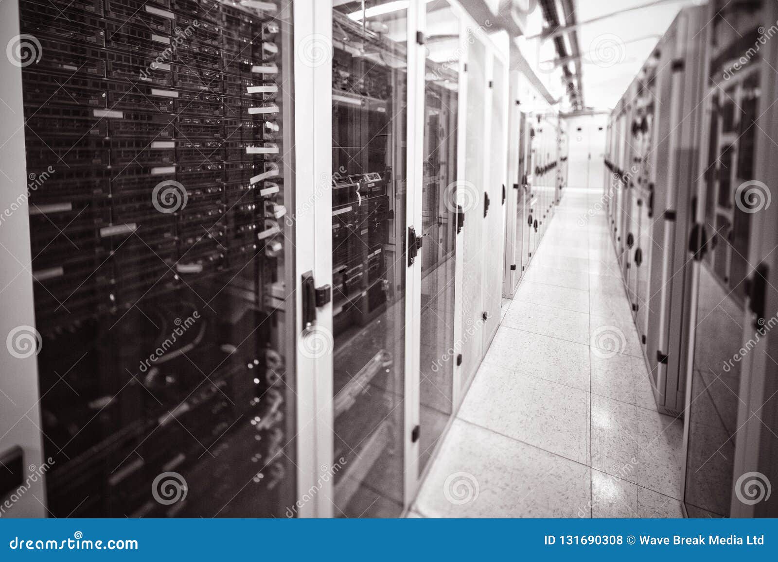 Empty server room stock photo. Image of software, power - 131690308
