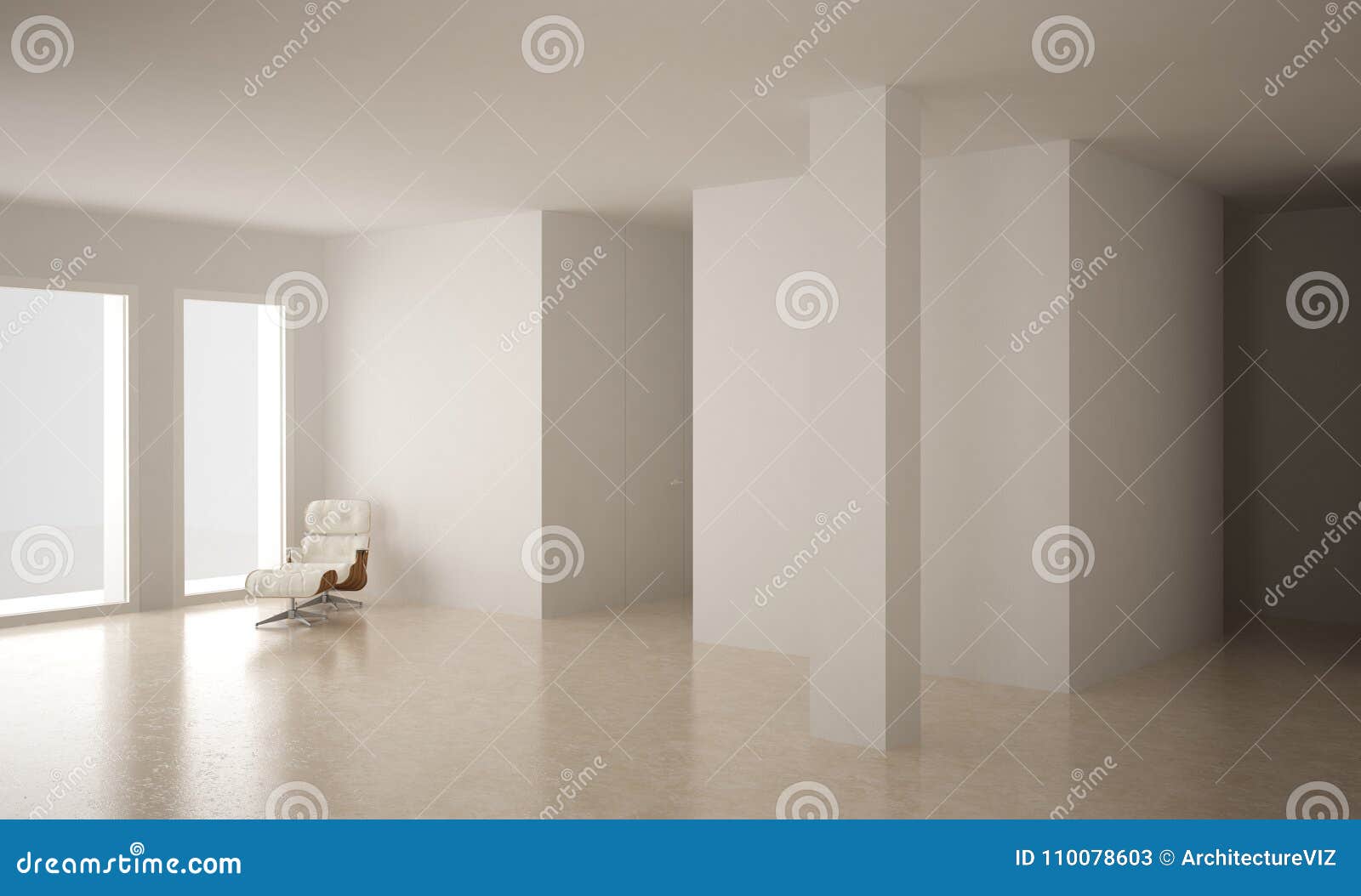Modern Empty Space with Limestone Floor, Minimalist Architecture Stock ...