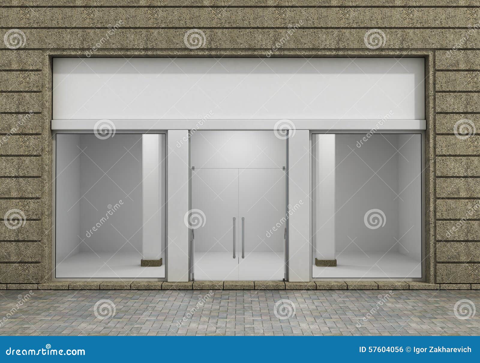 Modern Empty Store Front stock illustration. Illustration of front ...