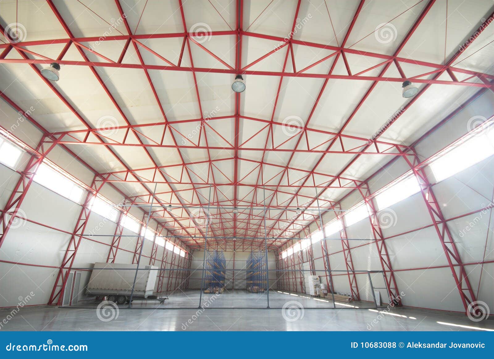 Modern empty storehouse stock photo. Image of factory - 10683088