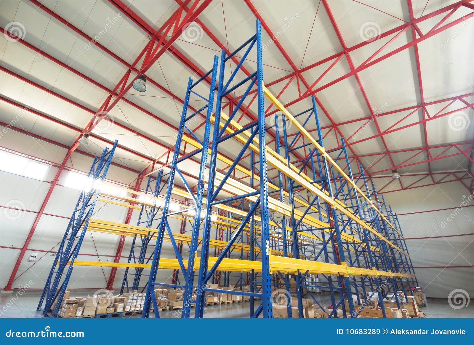 Modern empty storehouse stock image. Image of scene, rows - 10683289