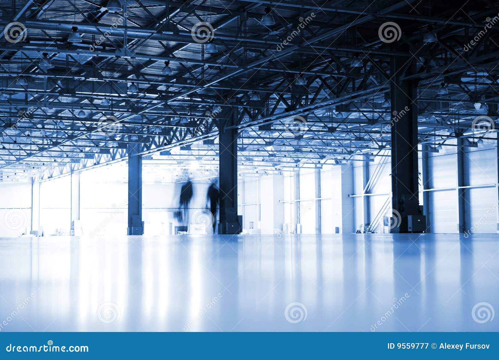 Modern empty storehouse stock image. Image of scene, construction - 9559777