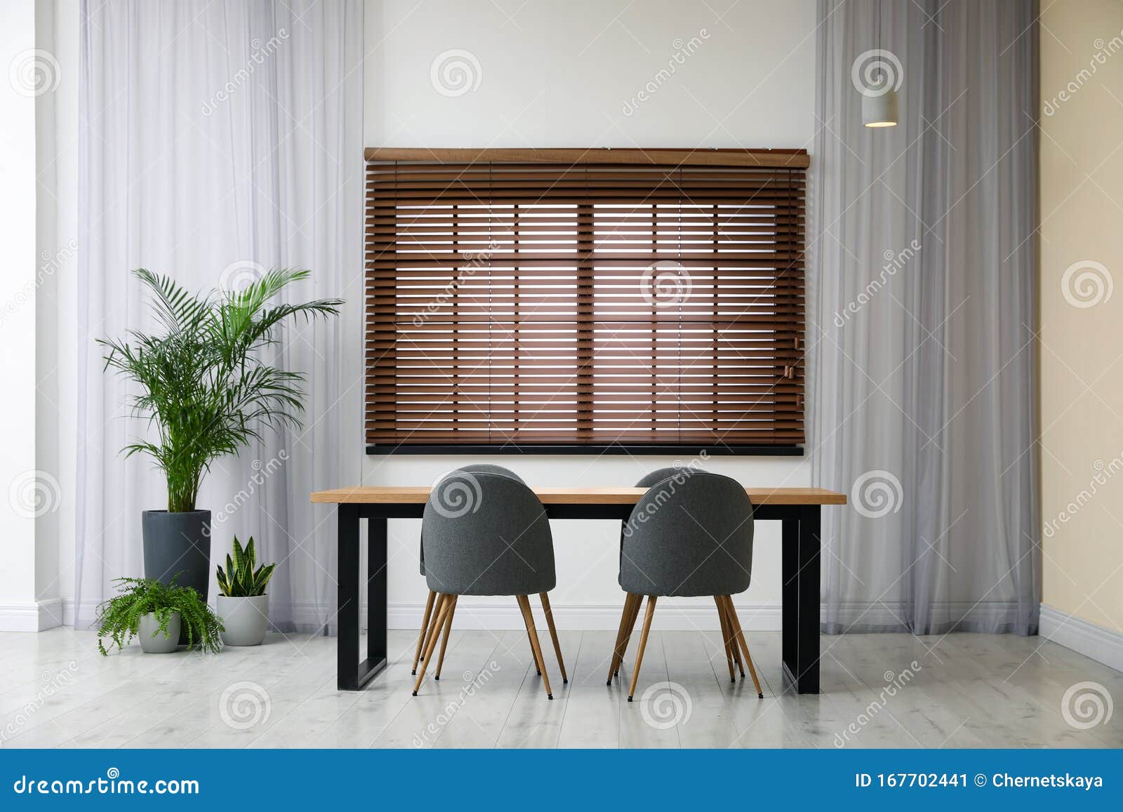 Modern Empty Table in Room Interior Stock Image - Image of accessory ...