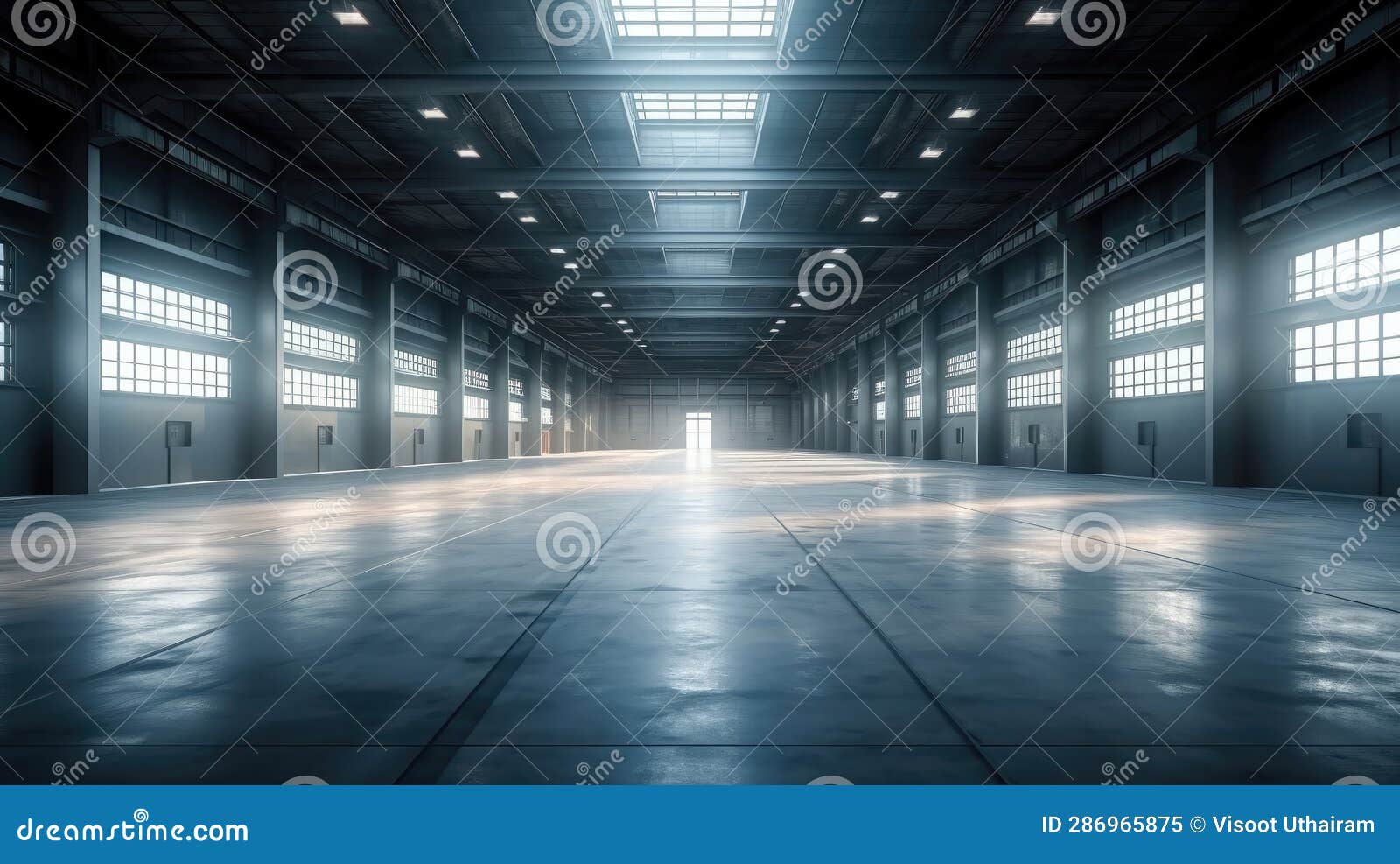 Modern Empty Warehouse, Logistics and Shipping Management Center Stock ...