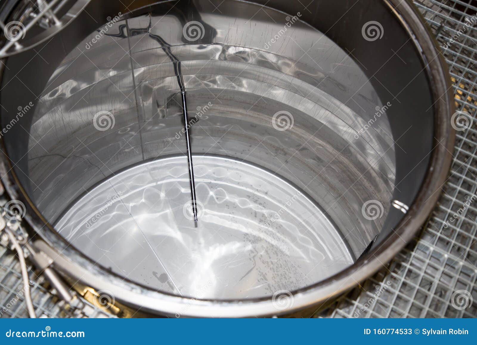 Modern Empty Winery Big Steel Barrels Stock Image - Image of ...