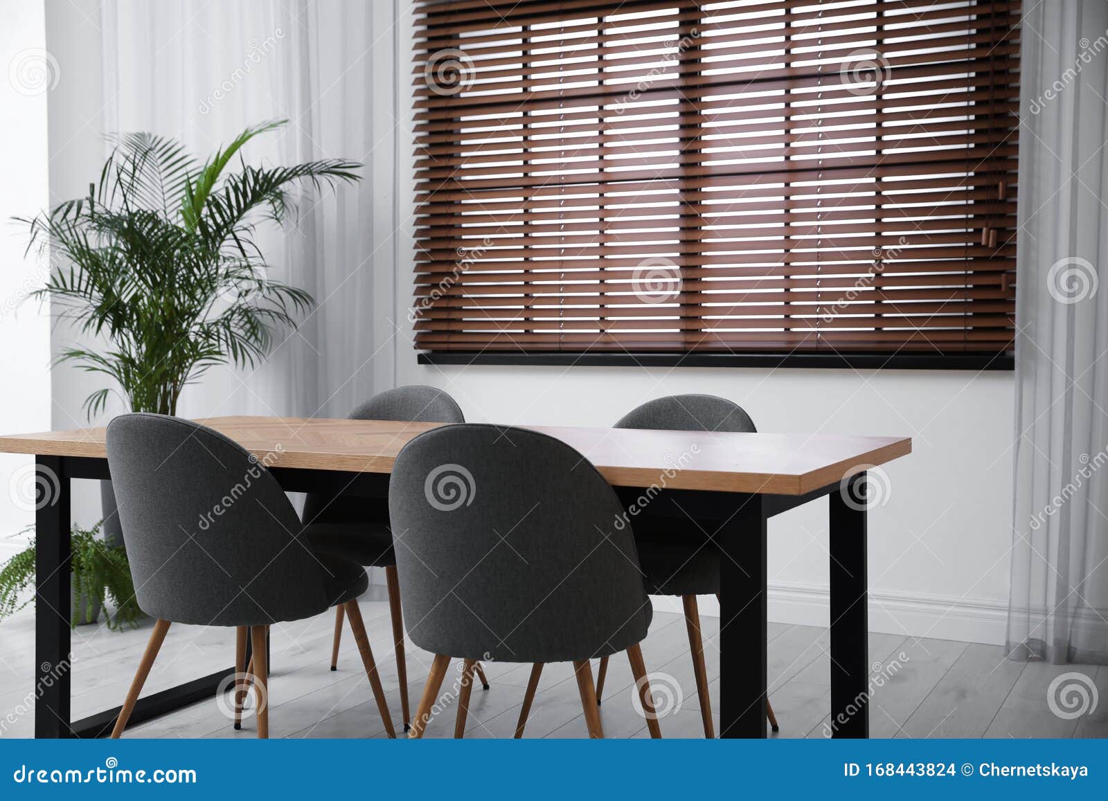 Modern Empty Wooden Table in Room Stock Photo - Image of detail ...