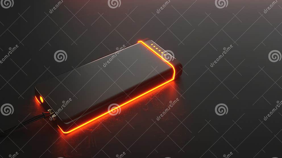 Modern Energy Solution Represented by a Sleek Battery Pack with Glowing ...