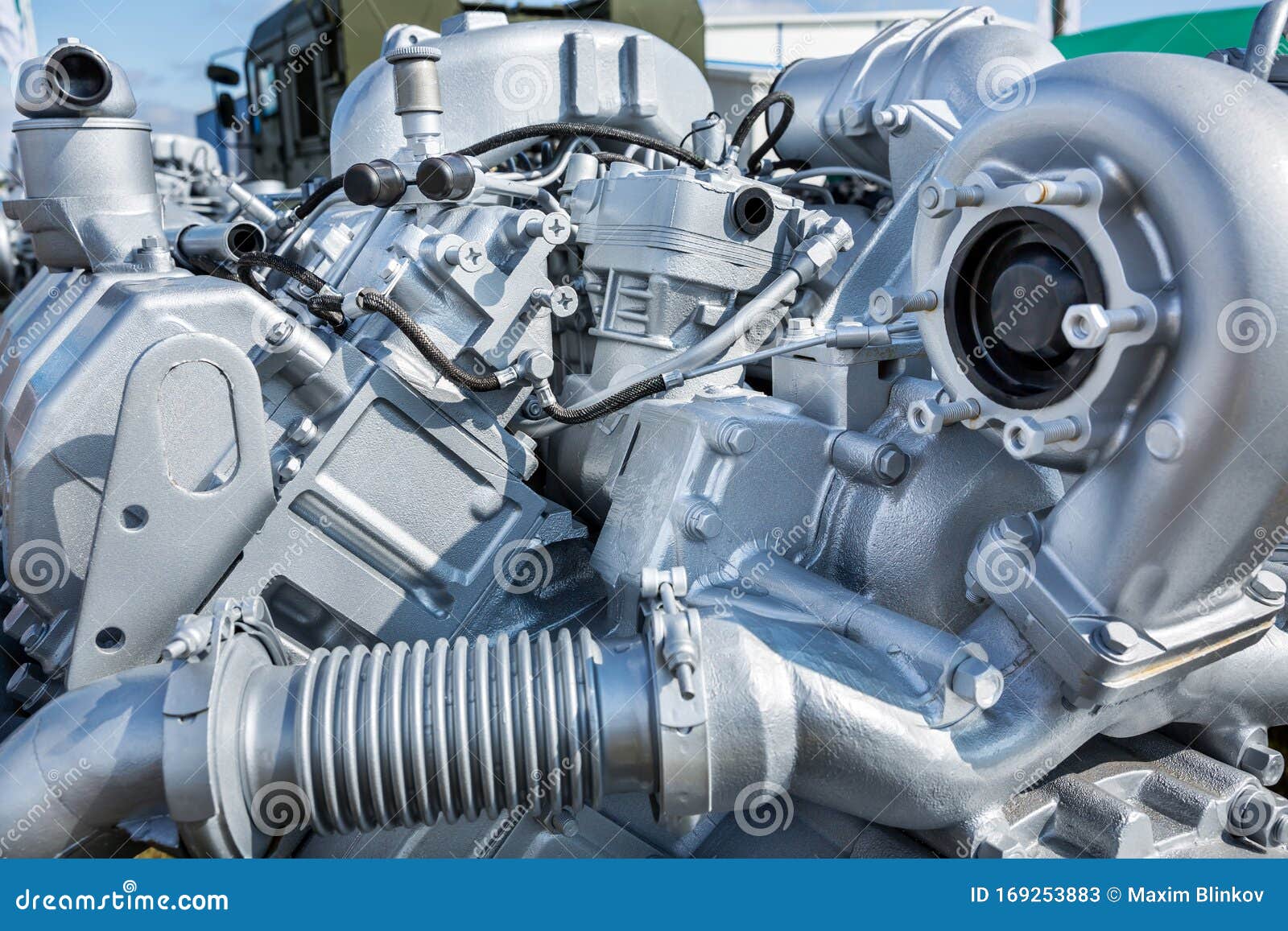 Modern engine closeup stock image. Image of engineering - 169253883