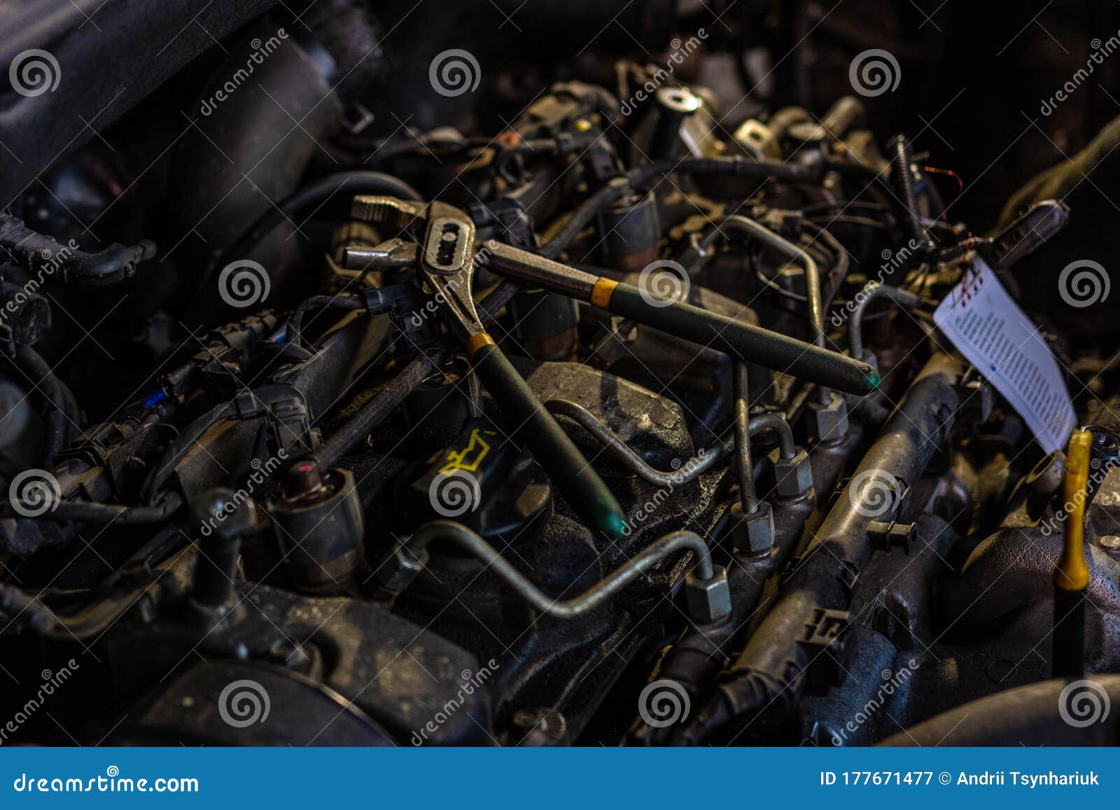 The Modern Engine of the European Car is Open for Routine Maintenance ...