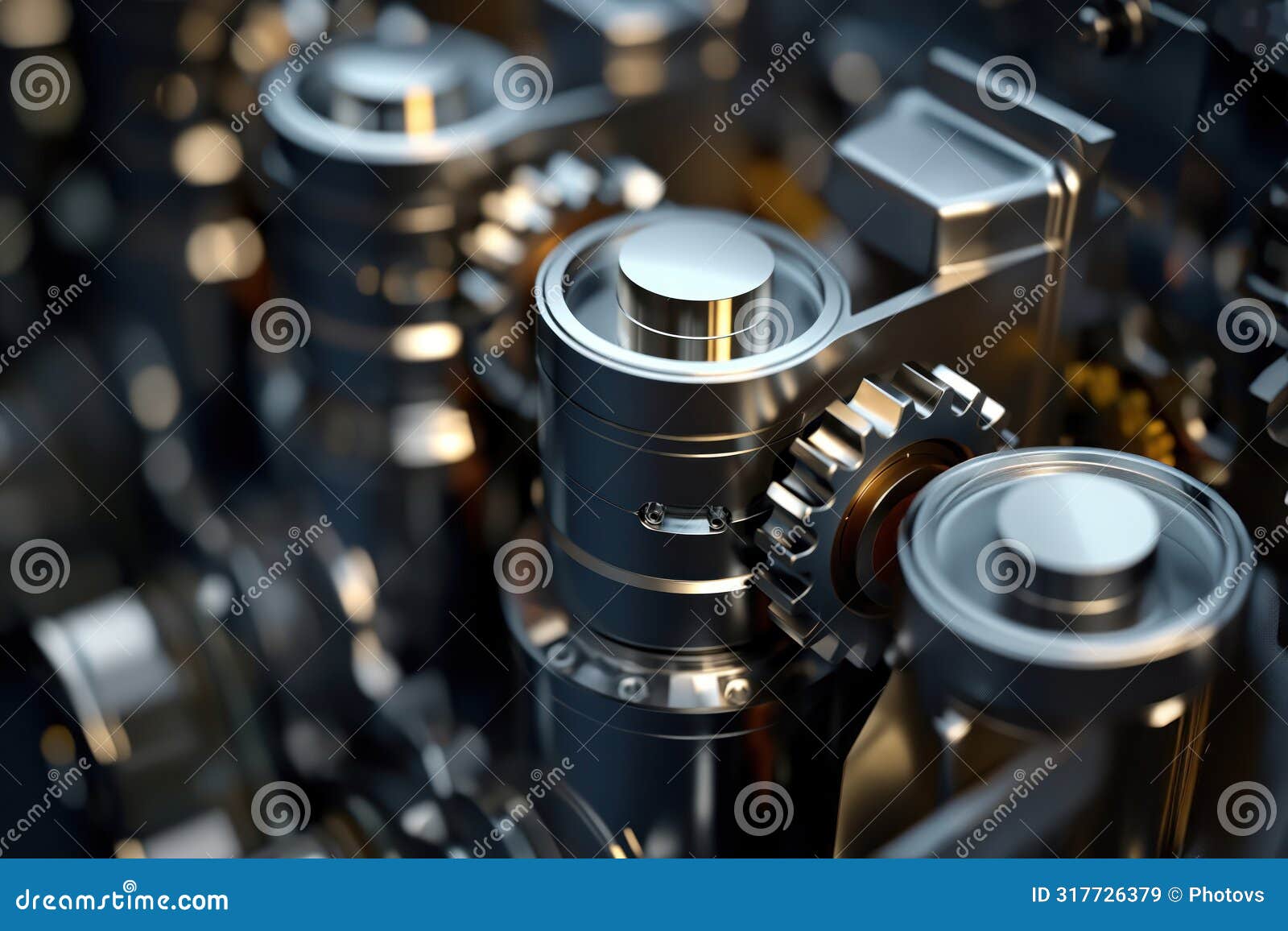 Modern Engine with Pistons in Cylinders Latest Technological Valves ...