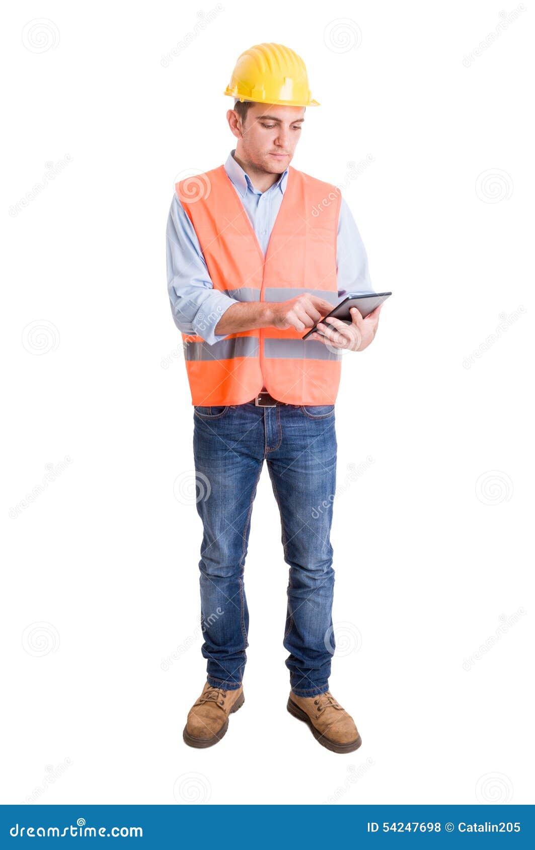 Modern Engineer Using a Tablet Stock Photo - Image of concentrated ...