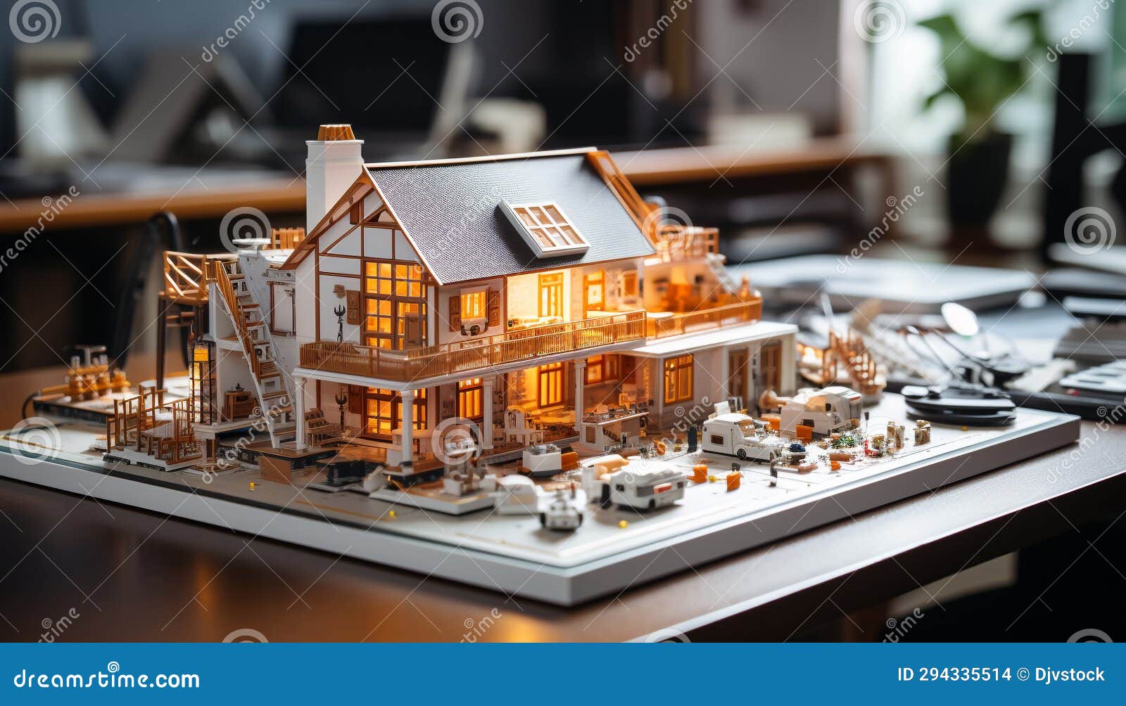 Modern Engineer Working on Construction Plans Using Computer Technology ...