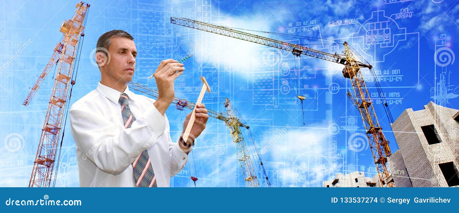 Modern Engineering Designing Technology in Construction Stock Photo ... Modern Engineering Designing Technology in Construction Stock Photo ...