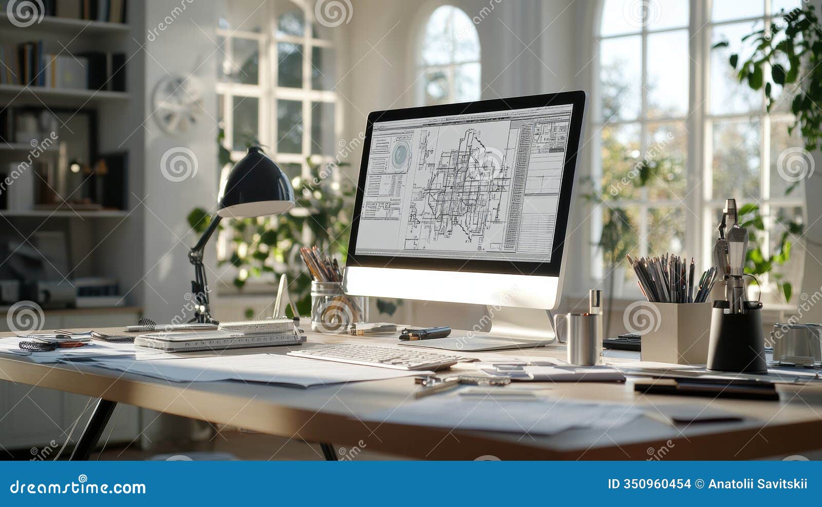 Modern Engineering Desk with Open Workspace Showcasing Detailed ...