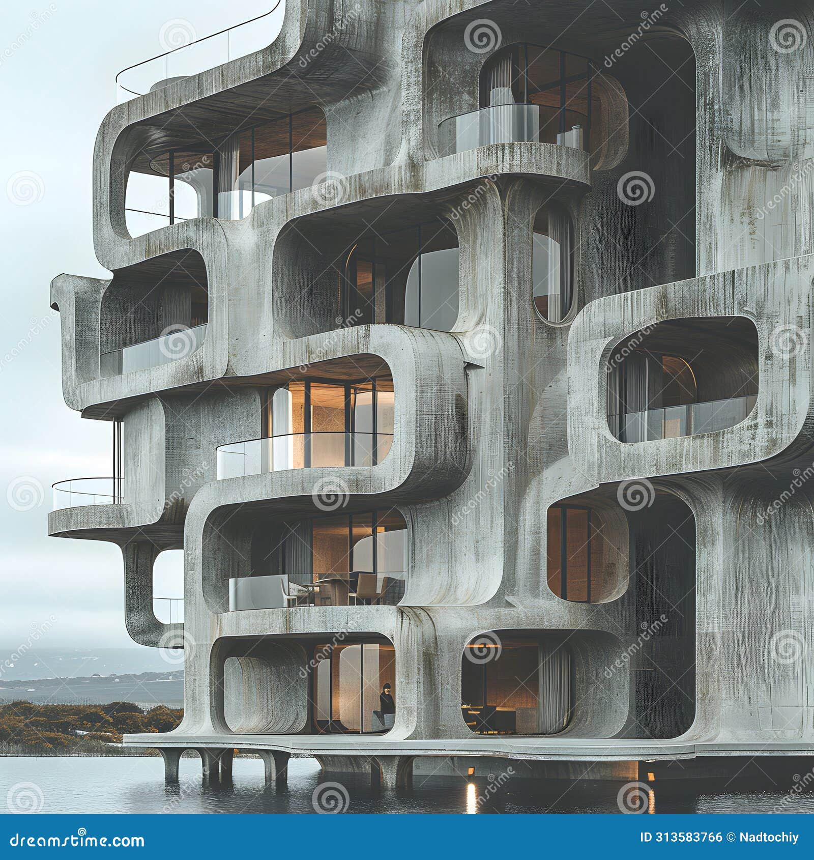 Modern Engineering Marvel, a Building with Numerous Windows and ...