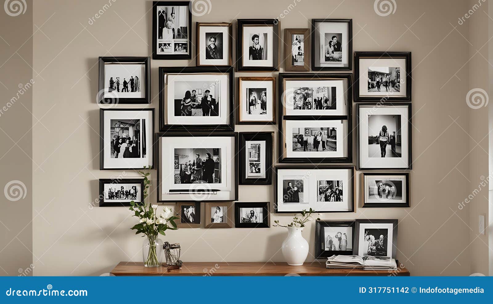 Modern Entryway with a Gallery Wall Showcasing Personal Photos or ...